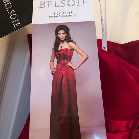 BELSIOE | Dresses | Nwt Belsoie Supreme Satin Berry Gown | Poshmark